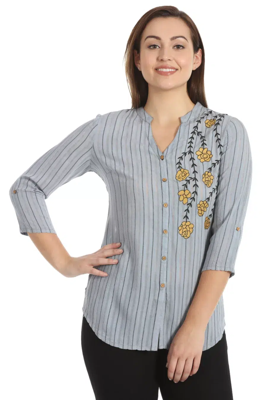 Shop Comfortable Light Grey Color Shirt For Women Online