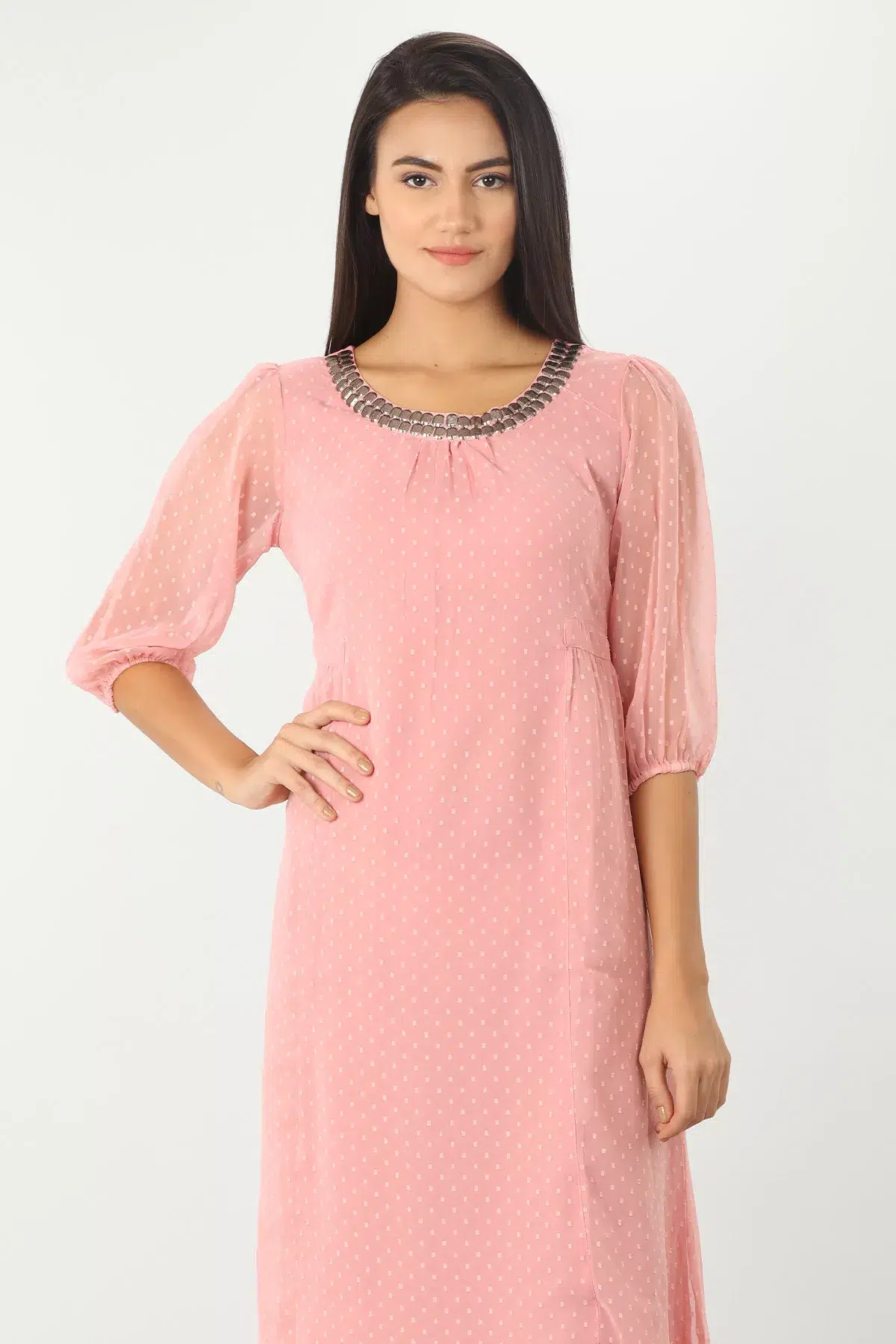 Shop Polka Dot Light Pink Dress For Women At Great Price