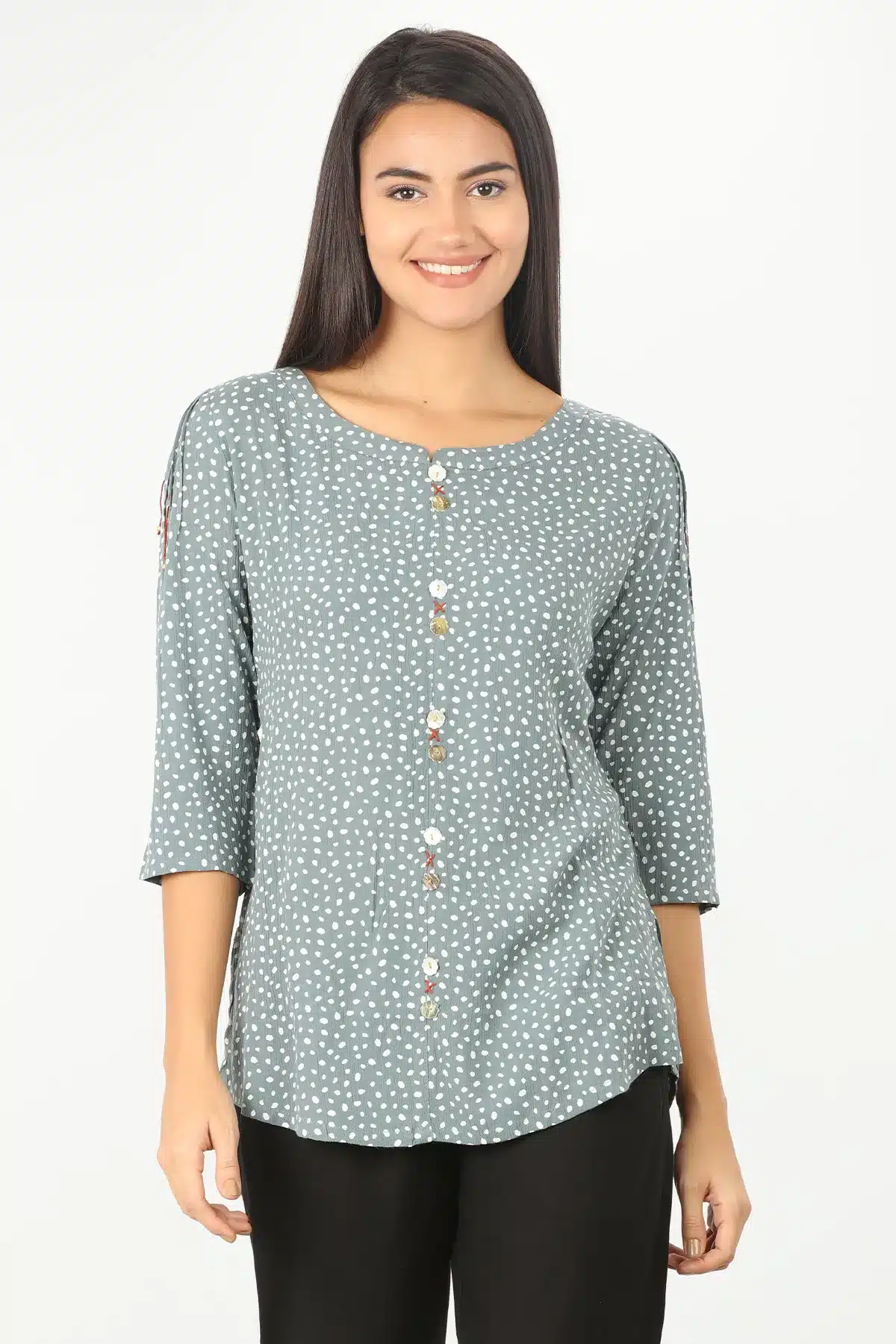 Shop Comfortable Grey Printed Women Tops India Online